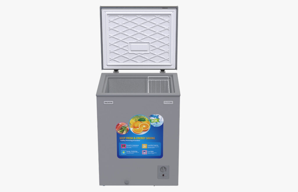 POLYSTAR 140LTR CHEST FREEZER, GREY COLOUR – Polystar
